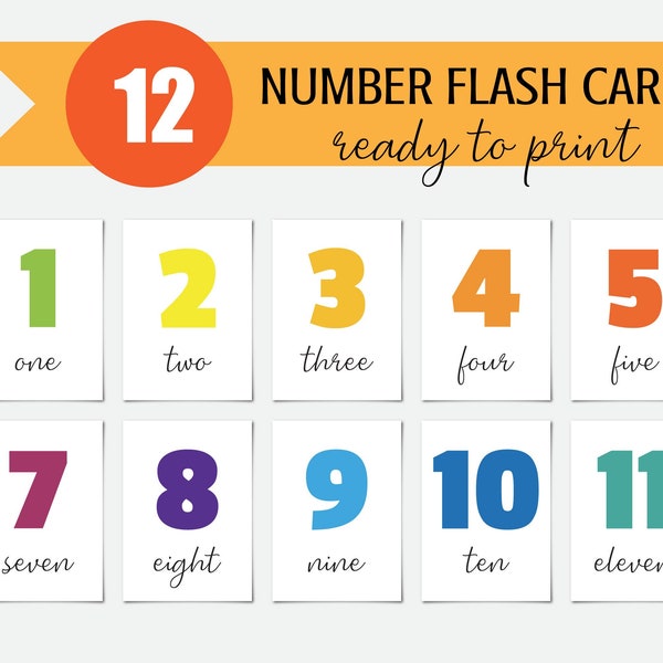 Number Flash Cards - Etsy