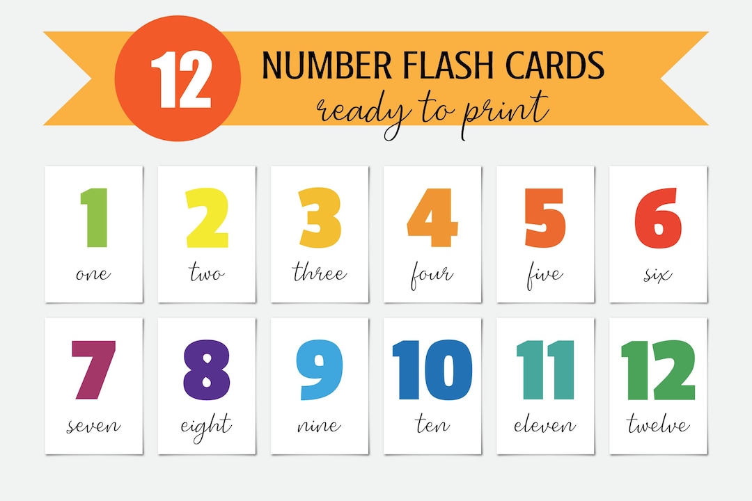 Numbers Flash Cards, Preschool Counting Flash Cards, Count and Clip ...