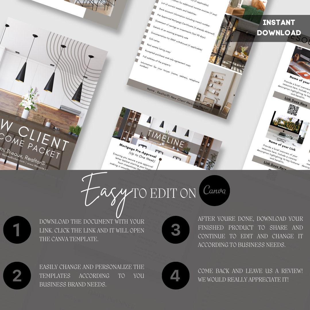 Realtor New Client Welcome Packet | Real Estate Welcome Packet ...