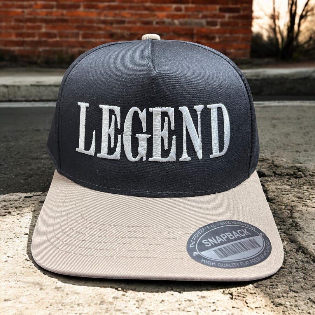 Customize Our LEGEND Trucker Hat, Black and Khaki Snapback Canvas ...