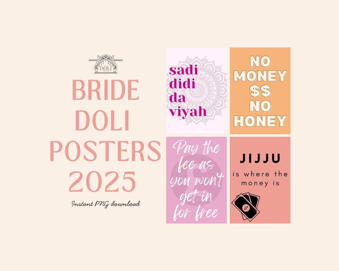 Doli Signs | Bridal Party Signage | Ribbon Ceremony | Pink Wedding ...