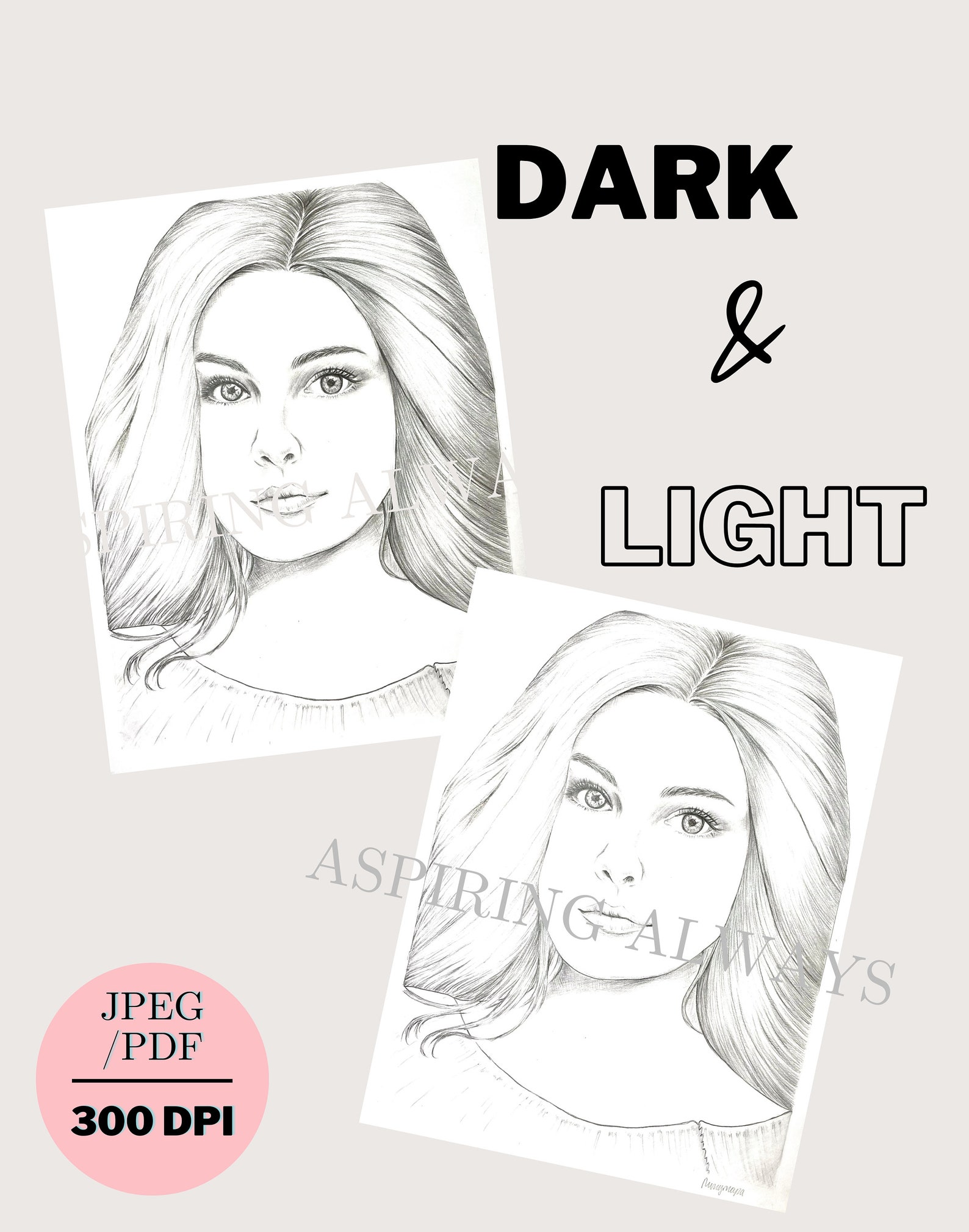 Celeste | Aspiring Always | Printable Adult Woman Grayscale Coloring ...