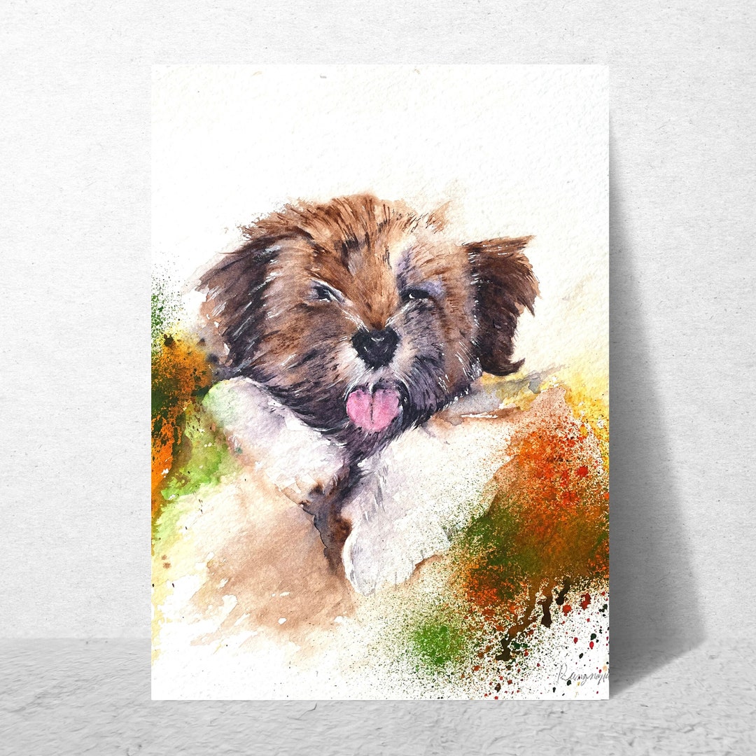Abstract Watercolor Dog Painting, Dog Painting, Gift Art Ideas. - Etsy