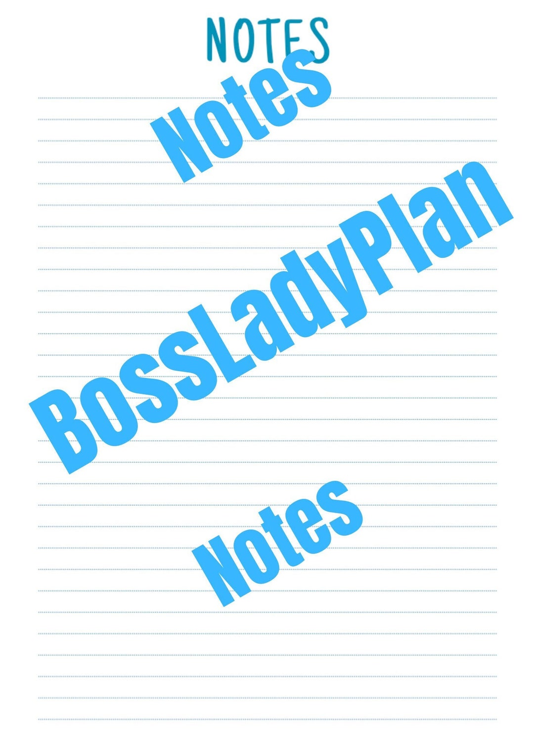 Notes Page Template, PNG/PDF - Etsy
