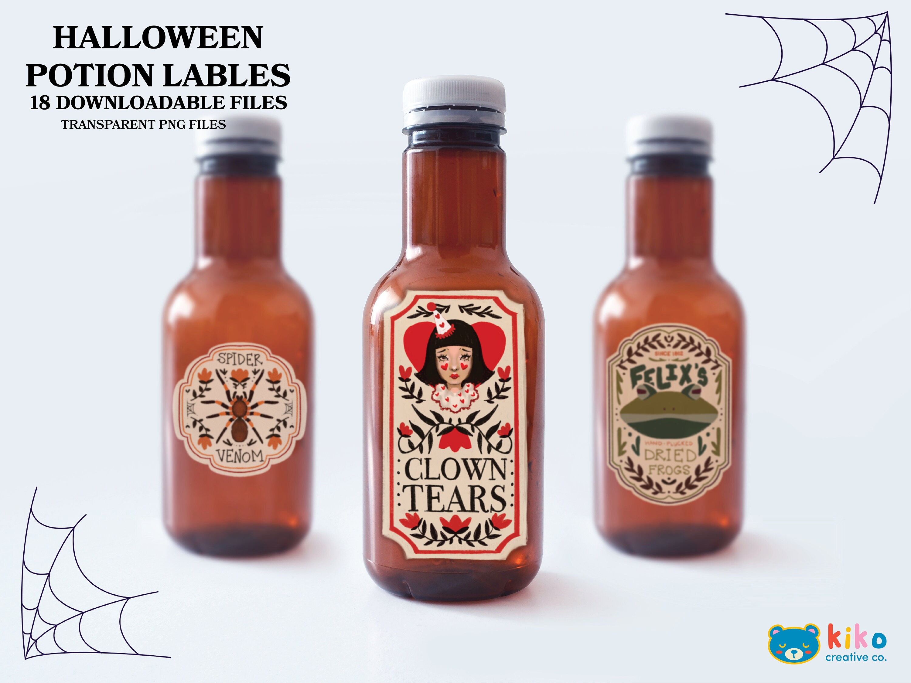 Halloween Potion Labels Painted Illustrated Clipart - Etsy