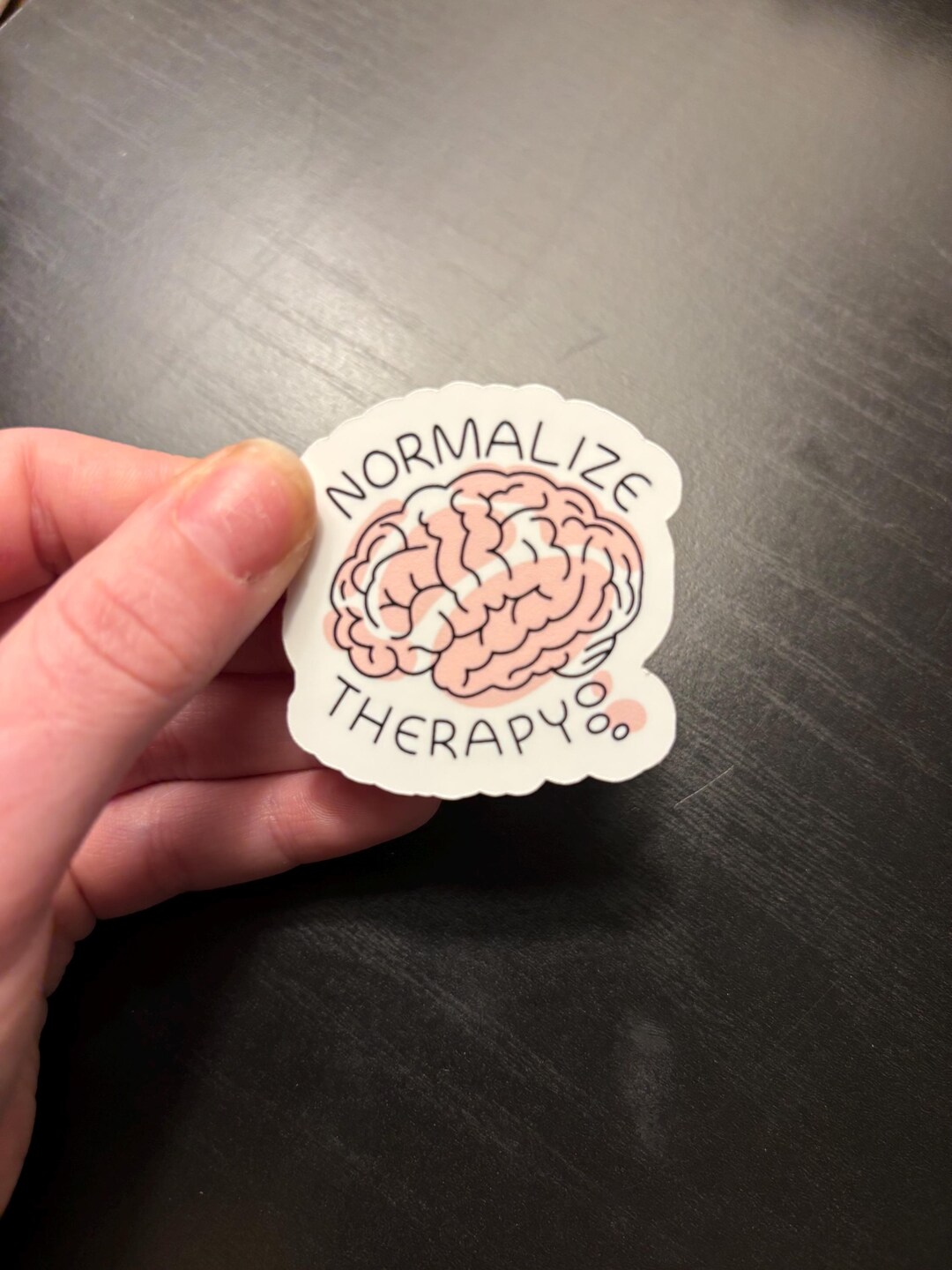 Normalize Therapy, Brain Sticker, High-quality Glossy Vinyl, Waterproof ...