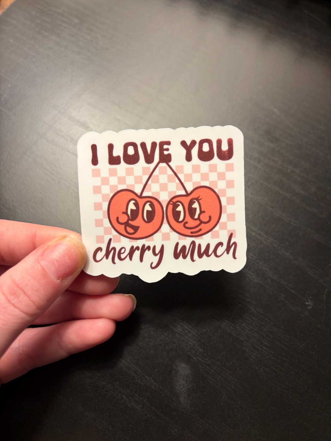 I Love You Cherry Much, Punny Sticker, Quality Durable Waterproof Vinyl ...