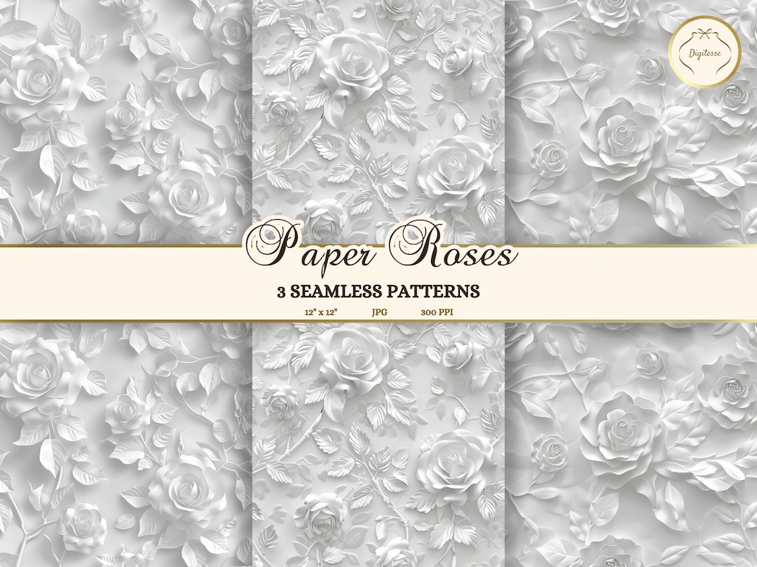 Seamless Patterns Wedding Download, Floral Embossed Paper Texture JPG ...