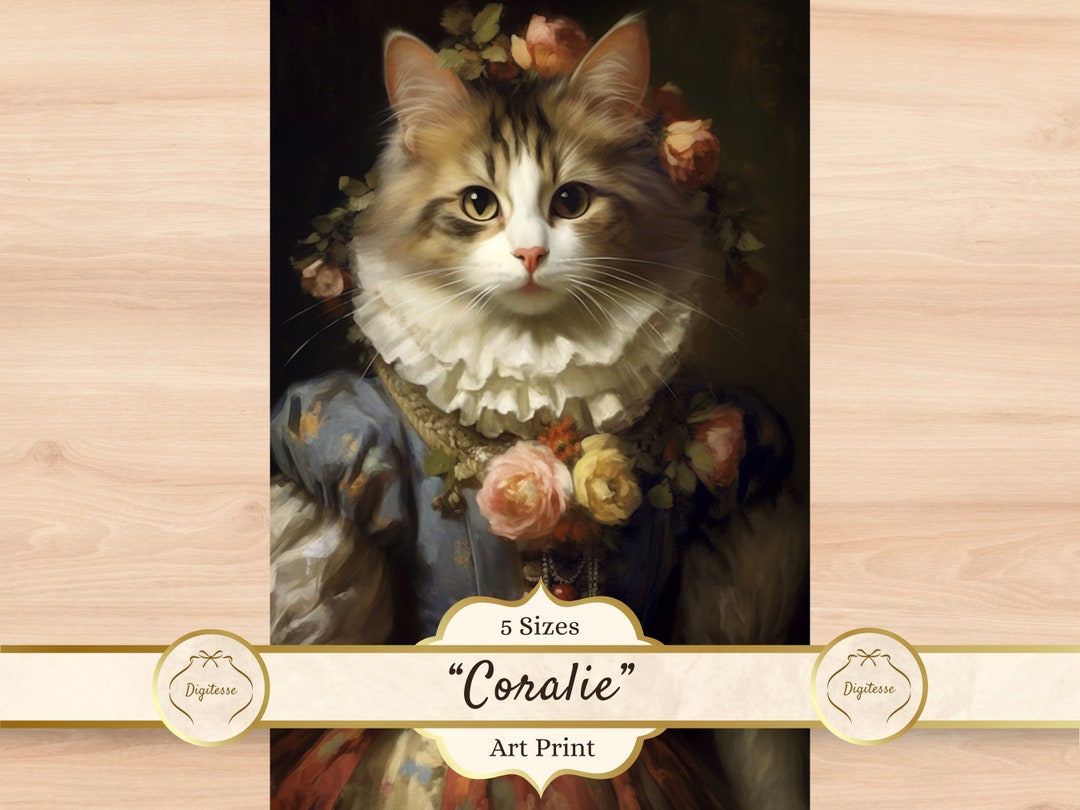 Costumed Calico Cat Painting, Holiday Gift for Calico Cat Owner ...