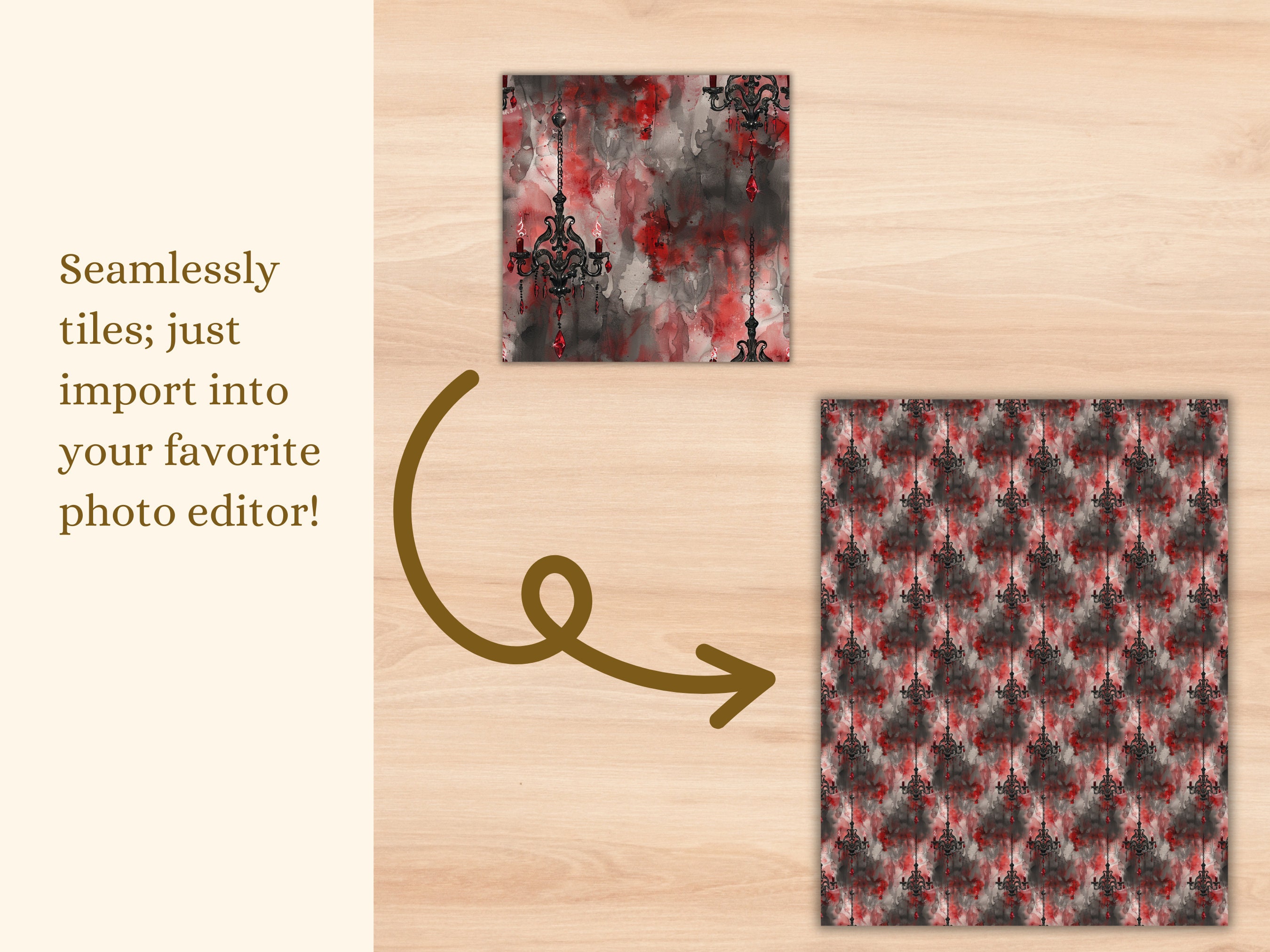 Vampire Seamless Pattern Set, Printable Gothic Junk Journal Paper JPG ...