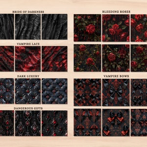 Vampire Aesthetic Seamless Pattern Bundle, Gothic Halloween Junk ...