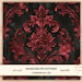Gothic Flocked Velvet Wallpaper Printable, Burgundy Damask Pattern ...