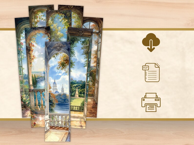 Printable Bookmarks Versailles, Rococo Palace Bookmarks, DIY Gifts for ...