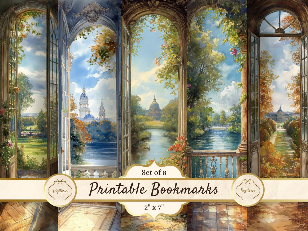 Printable Bookmarks Versailles, Rococo Palace Bookmarks, DIY Gifts for ...