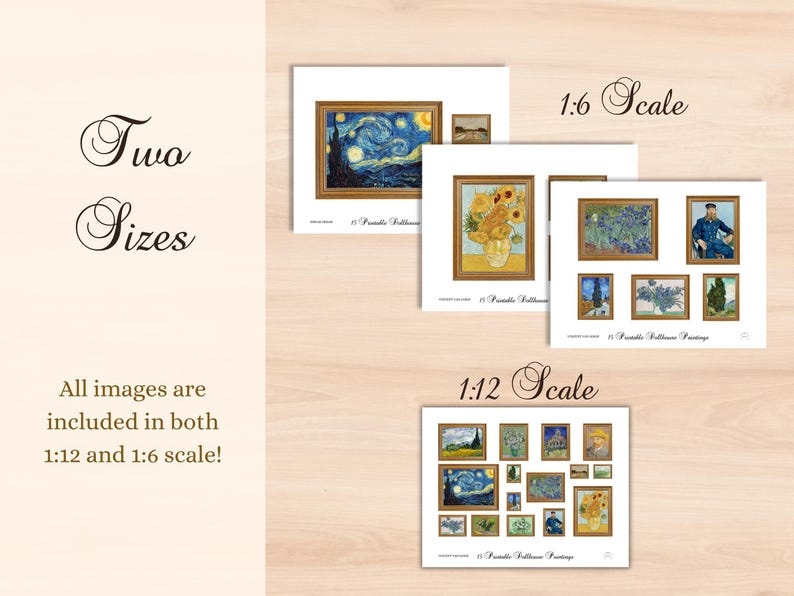 Printable Dollhouse Art Bundle, Miniature Gallery Wall Download, Famous ...