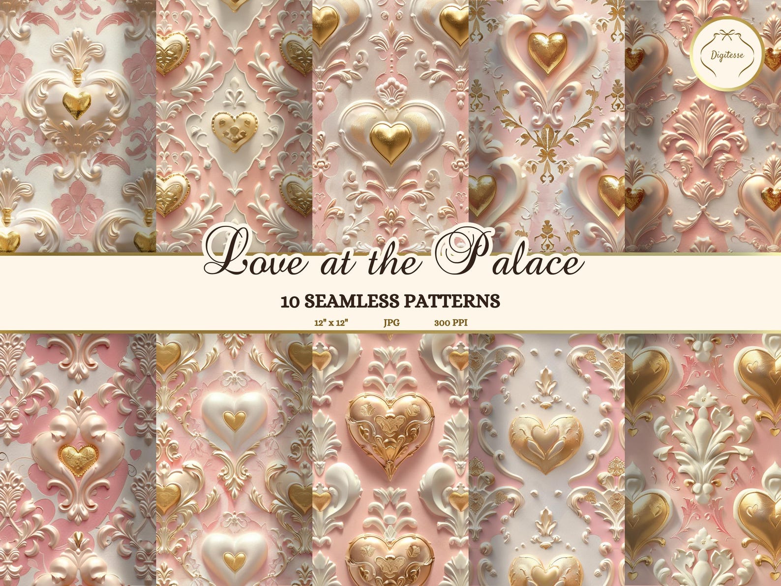 Coquette Aesthetic Seamless Pattern for Valentine's Day, Marie ...