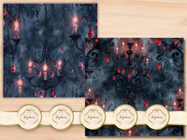 Vampire Seamless Pattern Set, Printable Gothic Junk Journal Paper JPG ...