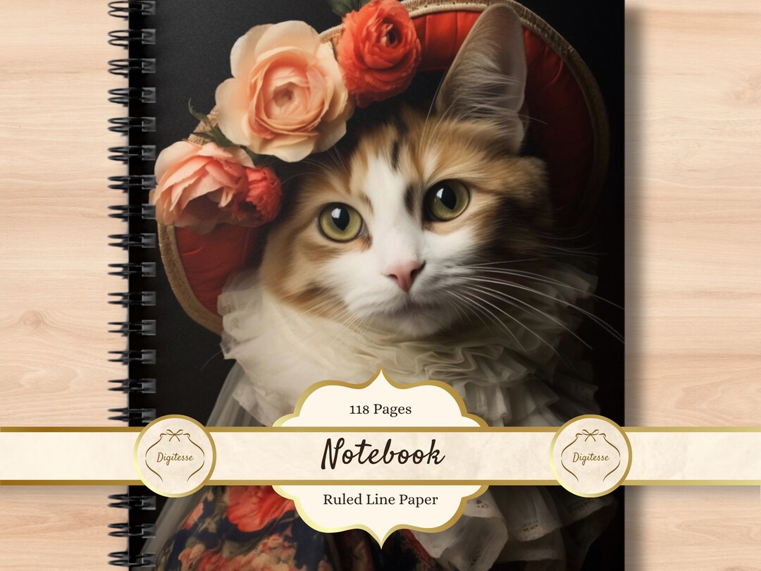 Rococo Calico Cat Notebook, Decorative School Supplies - Etsy