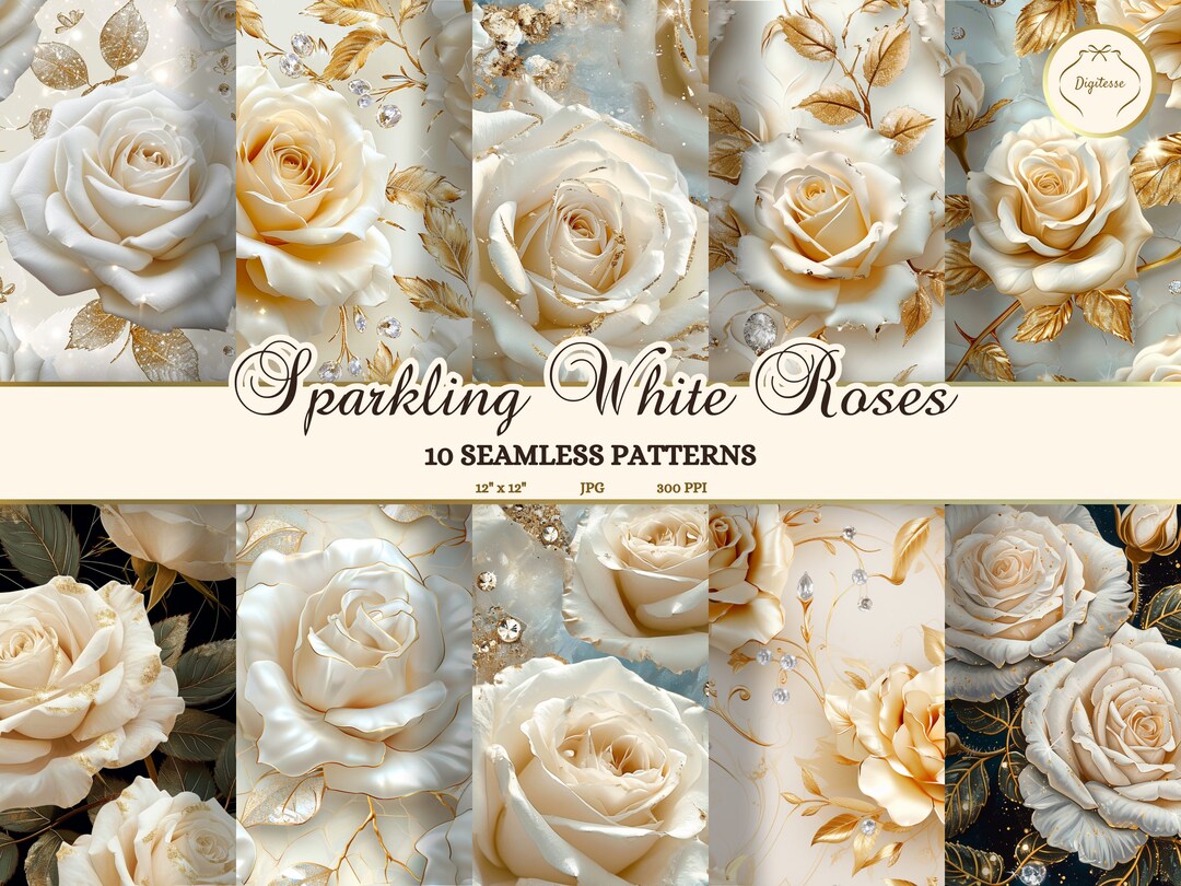 Digital Paper Roses, Seamless Pattern Valentine's Day Download ...