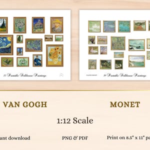 Printable Dollhouse Art Bundle, Miniature Gallery Wall Download, Famous ...