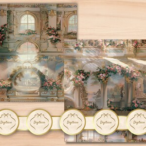 Rococo Palace Digital Paper, Palace of Versailles Junk Journal Pages ...