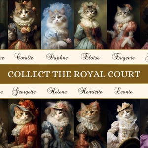2025 Cat Calendar Digital, Printable Cat Calendar 2025, Rococo Cats in ...