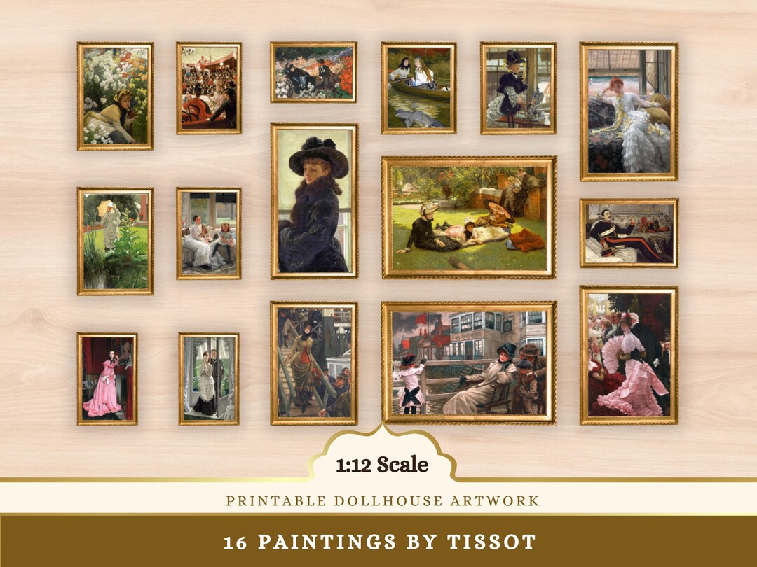 Dollhouse Wall Art Download, Tissot PNG PDF, Miniature Gallery Wall ...