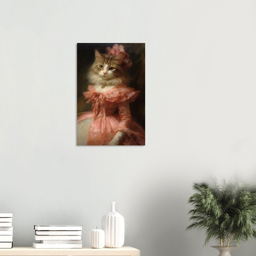 Orange Cat Painting Rococo Art Print Longhaired Cat Orange - Etsy
