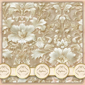 Pink Rococo Brocade Seamless Patterns, Marie Antoinette Aesthetic Junk ...