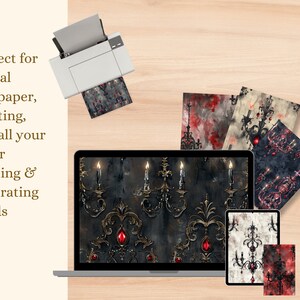 Vampire Seamless Pattern Set, Printable Gothic Junk Journal Paper JPG ...