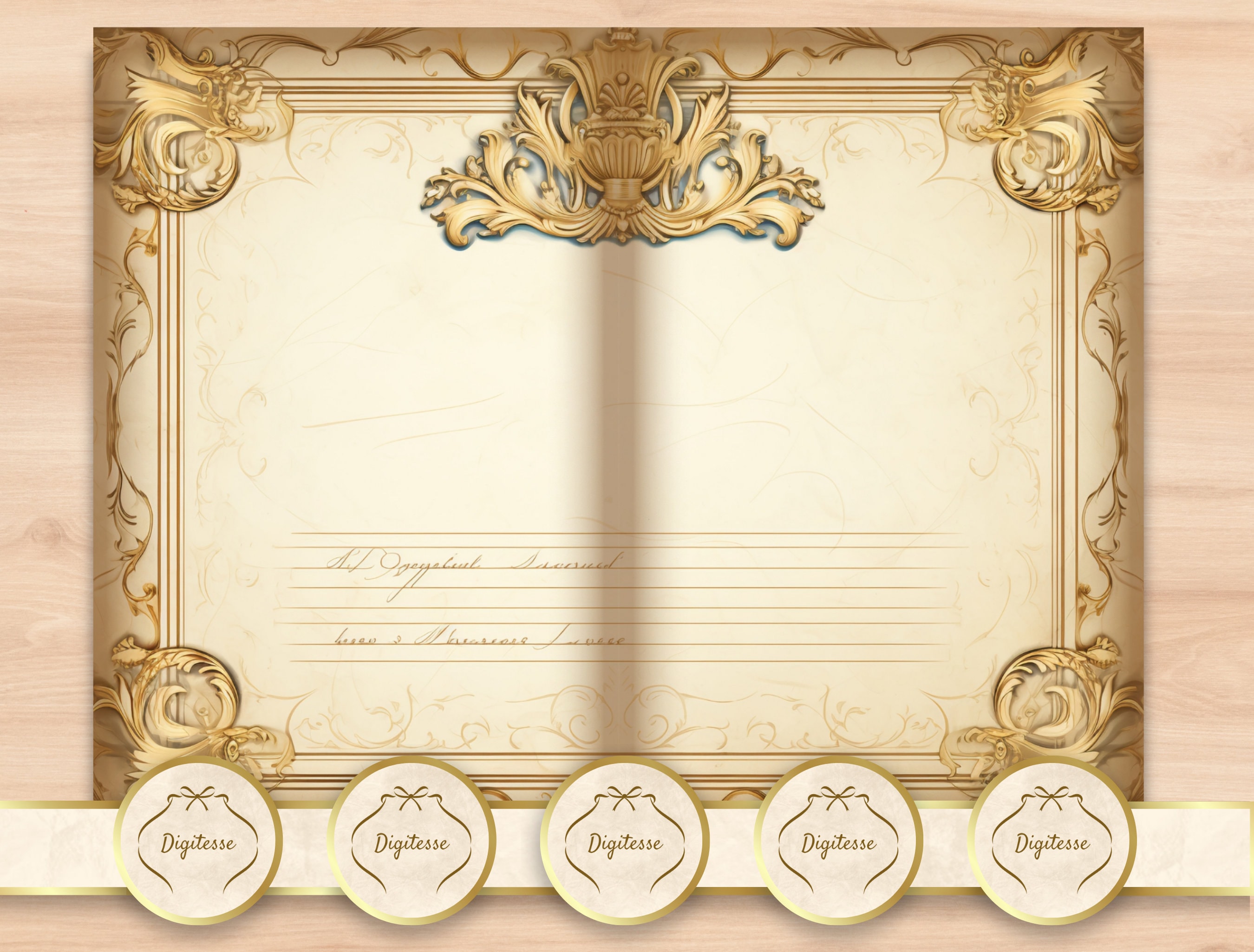 Elegant Gold Junk Journal Pages Vintage, Printable Junk Journal PDF ...