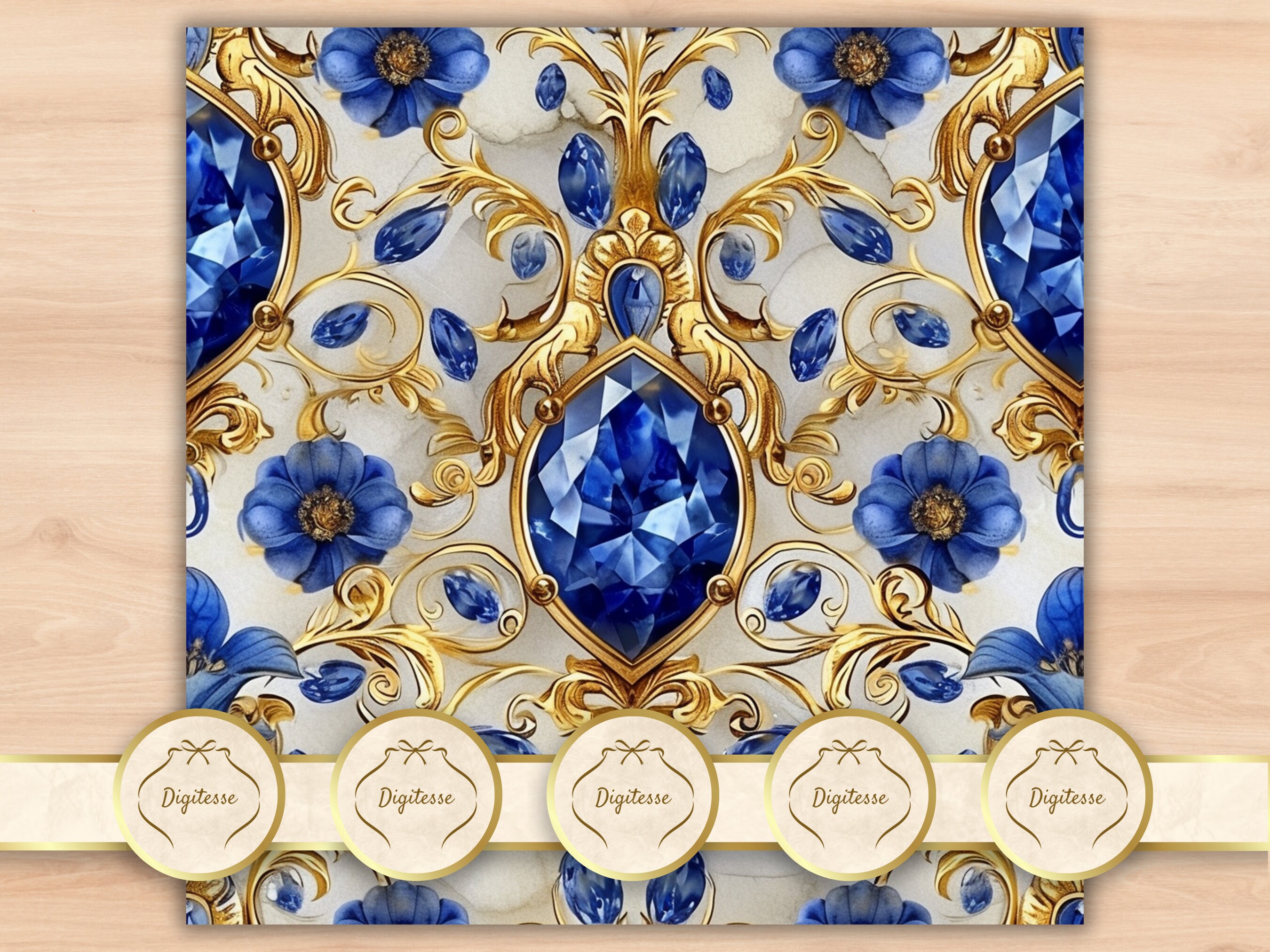 September Birthday Digital Paper, Birthstone Seamless Pattern for ...