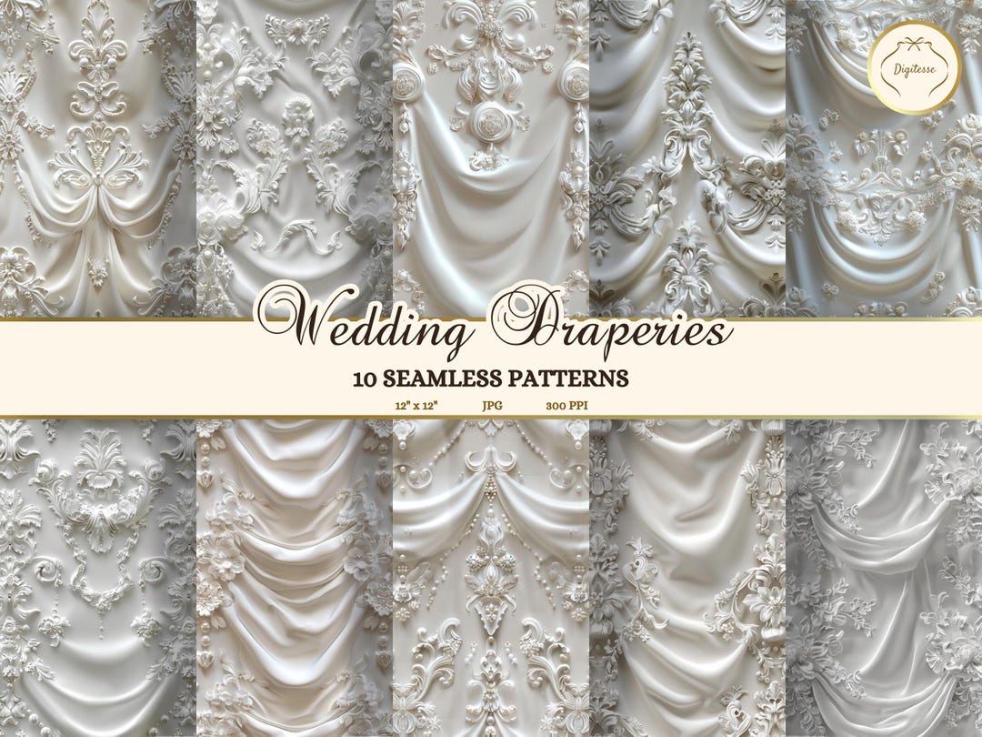 Elegant White Satin Wedding Textures, Seamless Bridal Patterns (JPG Digital Paper) - Etsy