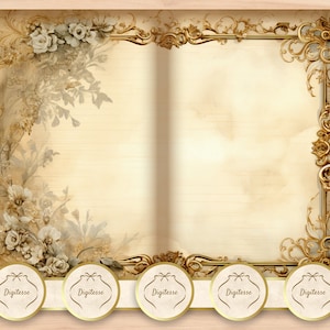 Elegant Gold Junk Journal Pages Vintage, Printable Junk Journal PDF ...