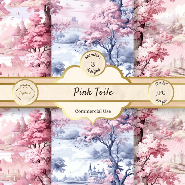 Pink Toile - Etsy