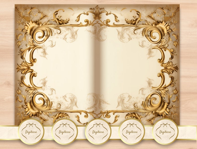 Elegant Gold Junk Journal Pages Vintage, Printable Junk Journal PDF ...