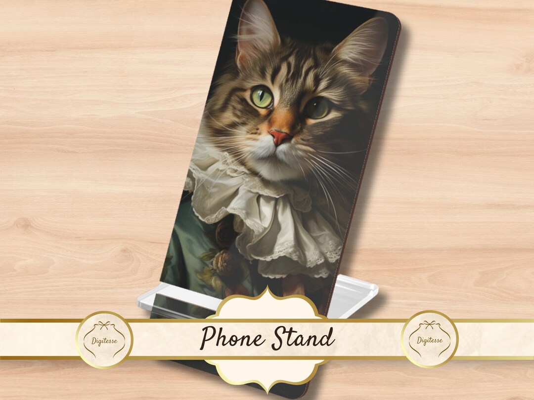 Brown Tabby Cat Phone Stand, Phone Holder Brown Tabby Cat, Stocking ...