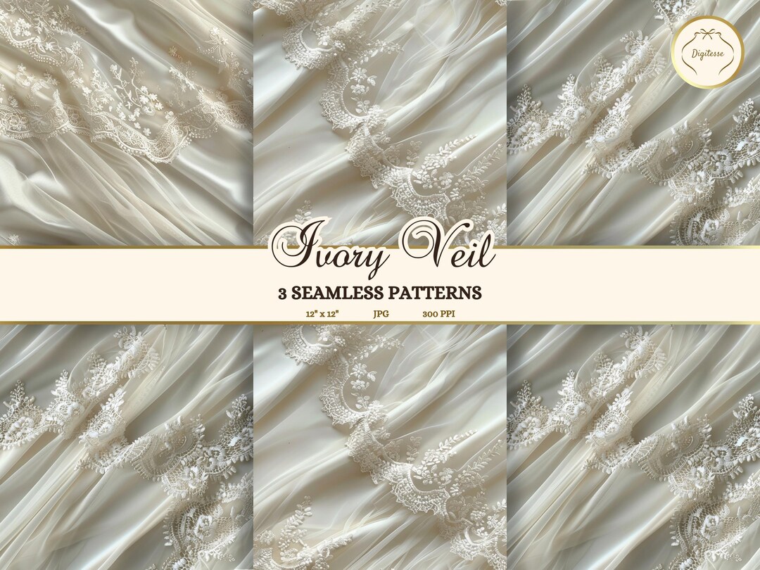 Ivory Lace Texture, Vintage Wedding Seamless Pattern, Wedding Veil ...