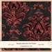 Gothic Flocked Velvet Wallpaper Printable, Burgundy Damask Pattern ...