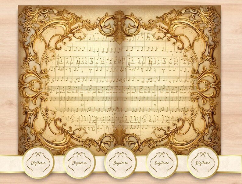 Elegant Gold Junk Journal Pages Vintage, Printable Junk Journal PDF ...