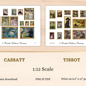 Printable Dollhouse Art Bundle, Miniature Gallery Wall Download, Famous ...