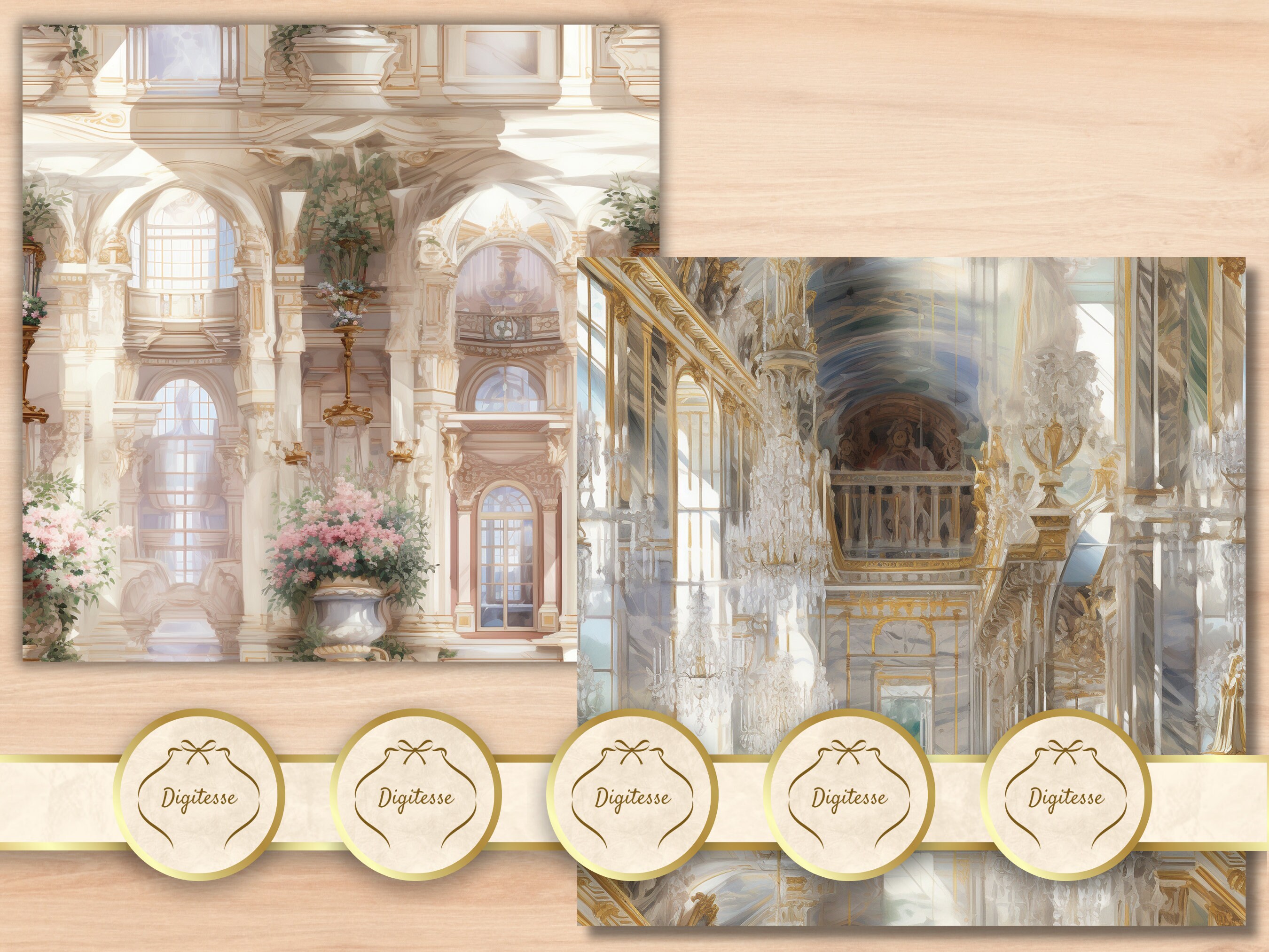 Palace of Versailles Junk Journal, Elegant Royal Rococo Digital Paper ...