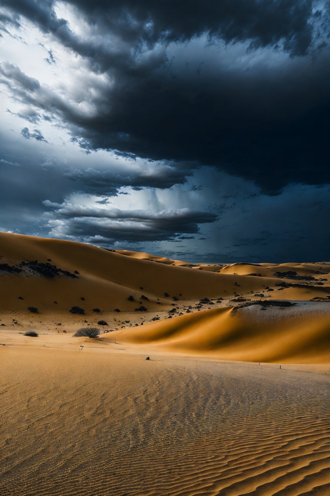 Desert Landscape With Beautiful Cloudy Sky - Etsy