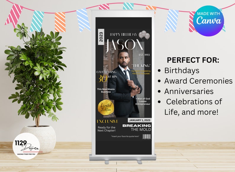 Retractable Banner, Birthday Banner, Party Banner, Custom Banner ...