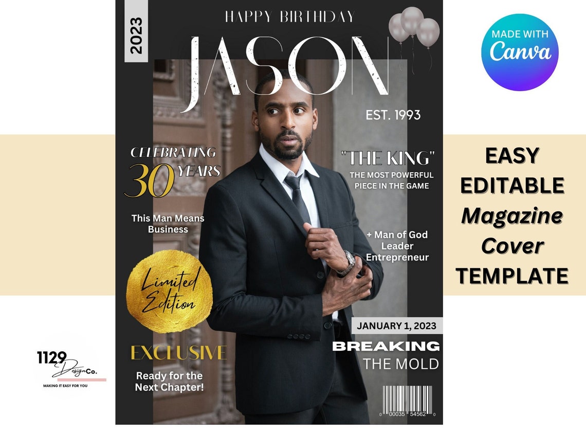 Magazine Cover Template, Birthday Magazine Cover, Graduation Magazine ...