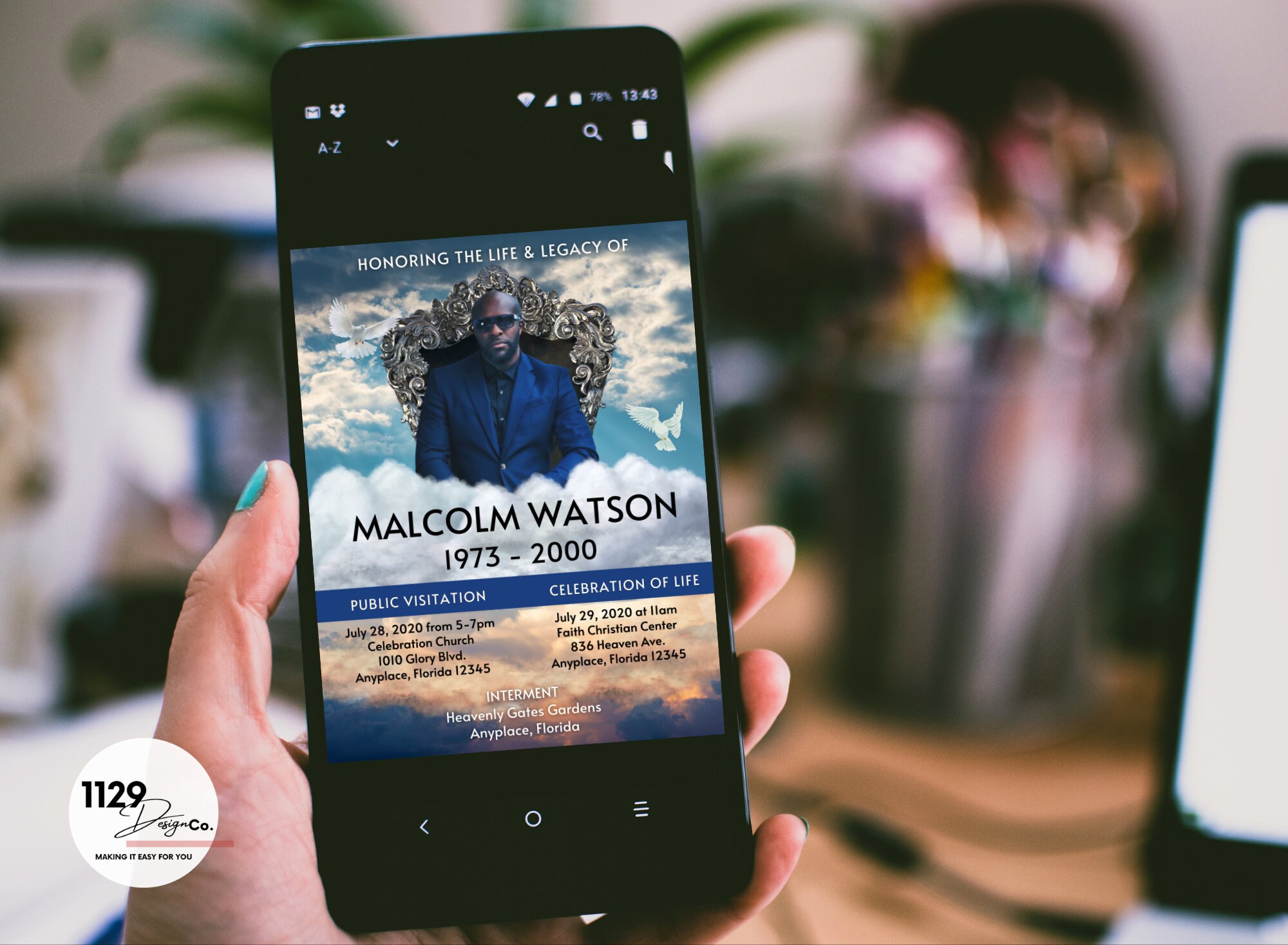 Instagram Memorial Flyer, Social Media Funeral Flyer, Memorial ...