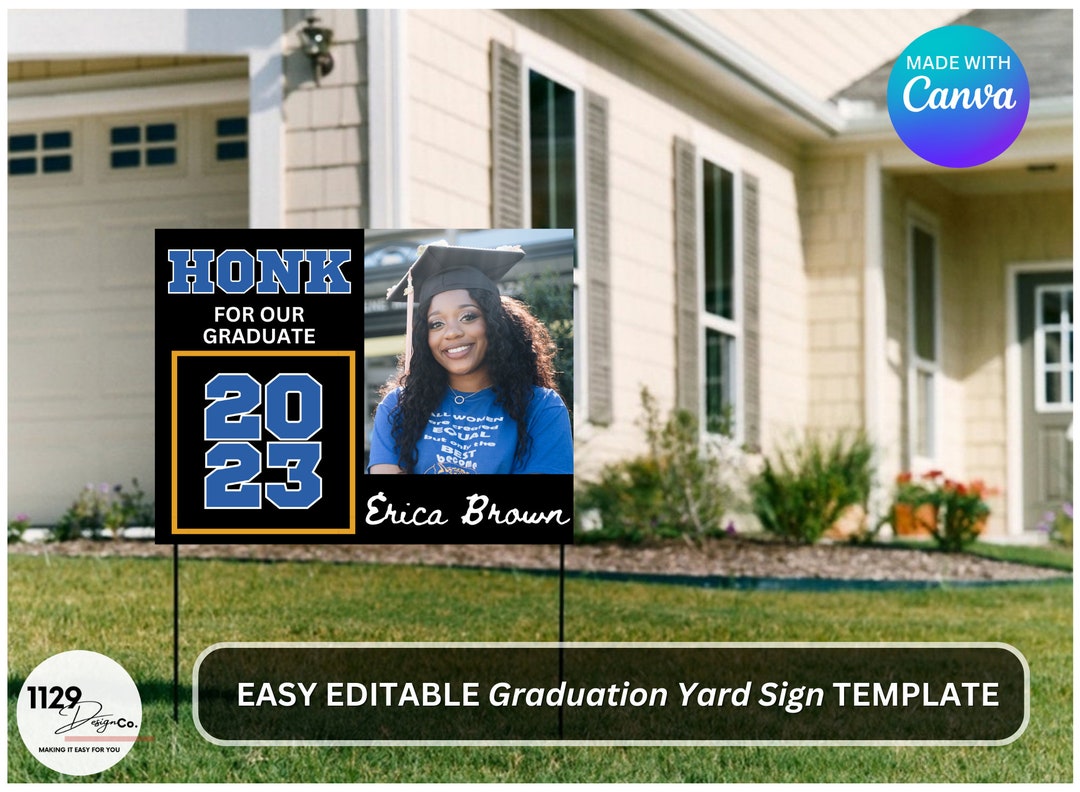 Graduation Yard Sign, Yard Sign, Yard Sign Template, Graduation Sign ...