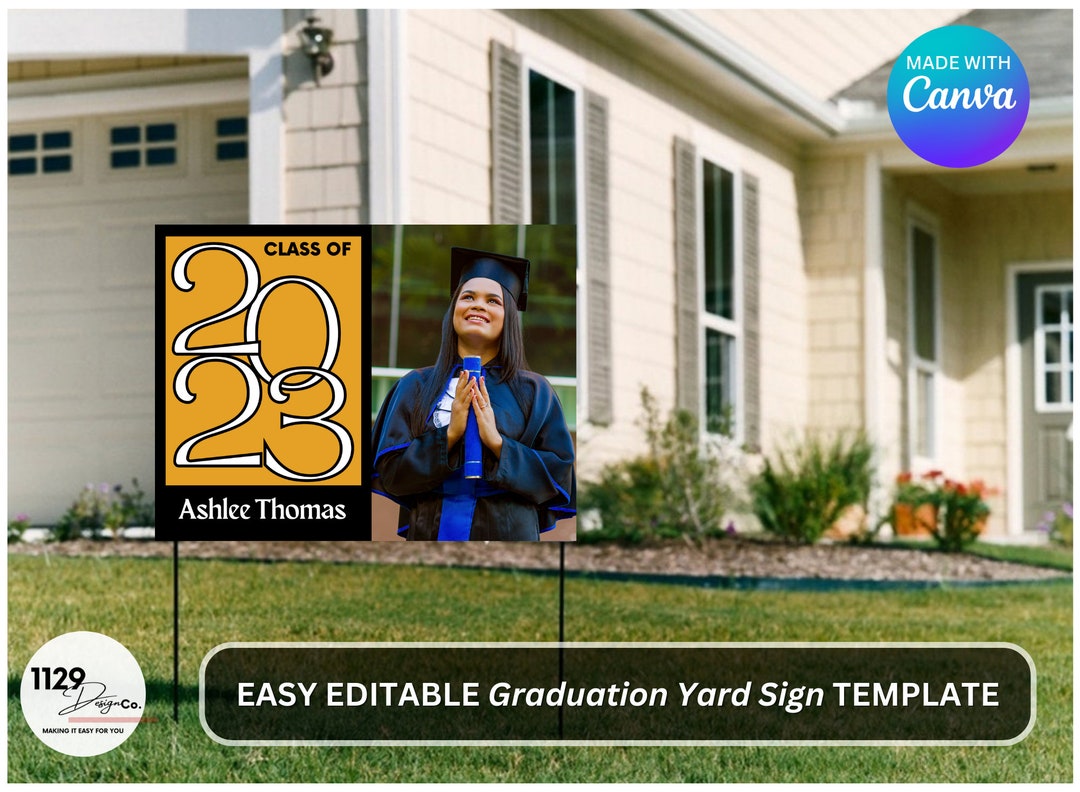 Graduation Yard Sign, Yard Sign, Yard Sign Template, Graduation Sign ...