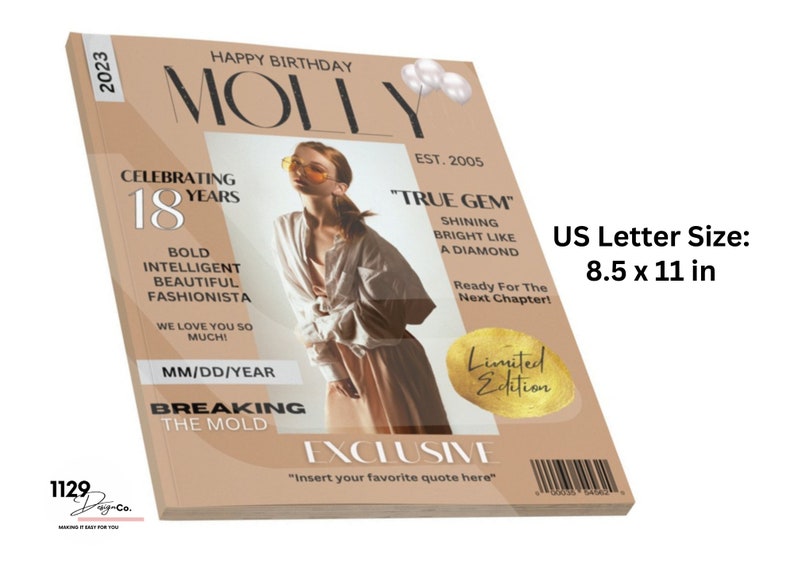 Magazine Cover Template Birthday Magazine Cover Graduation - Etsy