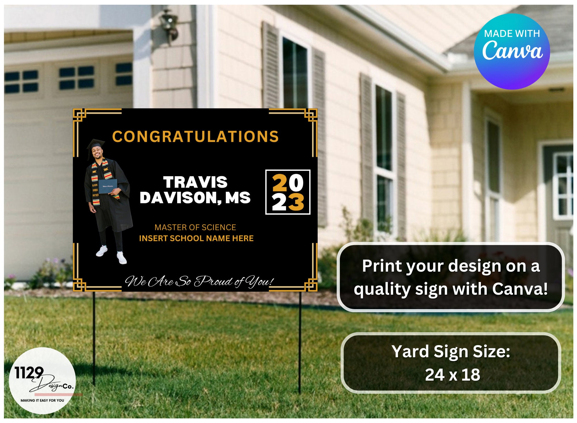 Graduation Yard Sign, Yard Sign, Yard Sign Template, Graduation Sign ...